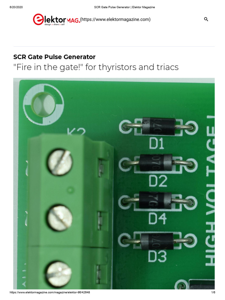 SCR Gate Pulse Generator _ Elektor Magazine | PDF | Computer ...