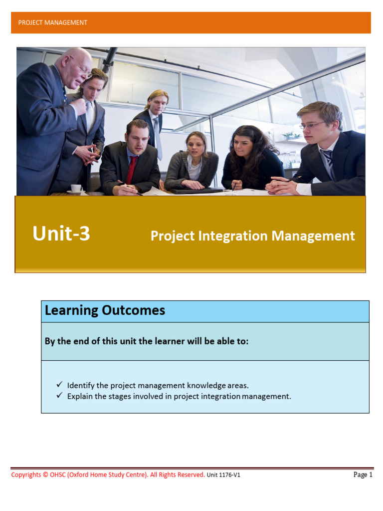 Unit 3 Project Integration Management | PDF | Project Management | Business