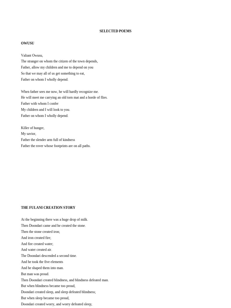 African Poems | PDF | Sheep