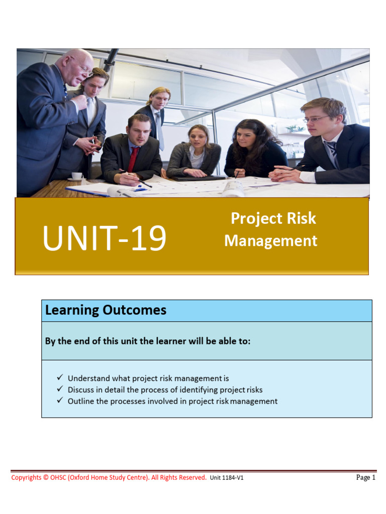 Unit 19 Project Risk Management | PDF | Risk | Risk Management