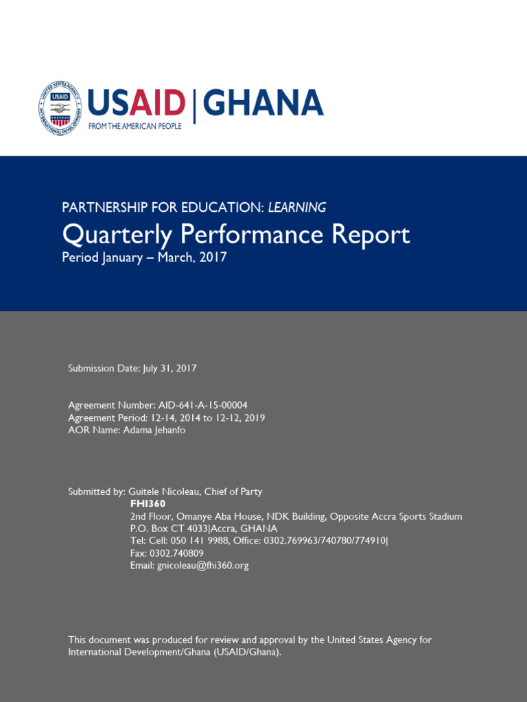 USAID Ghana Education Performance Report | PDF | Teachers | Monitoring ...