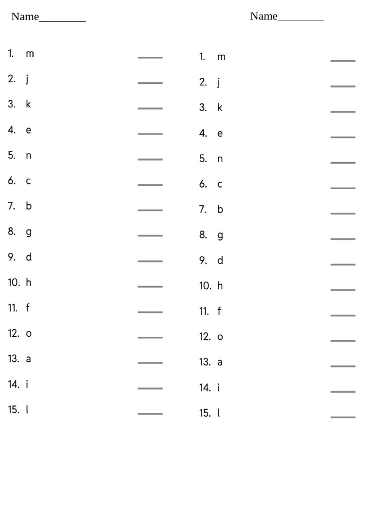 Test Alphabet A-O | PDF