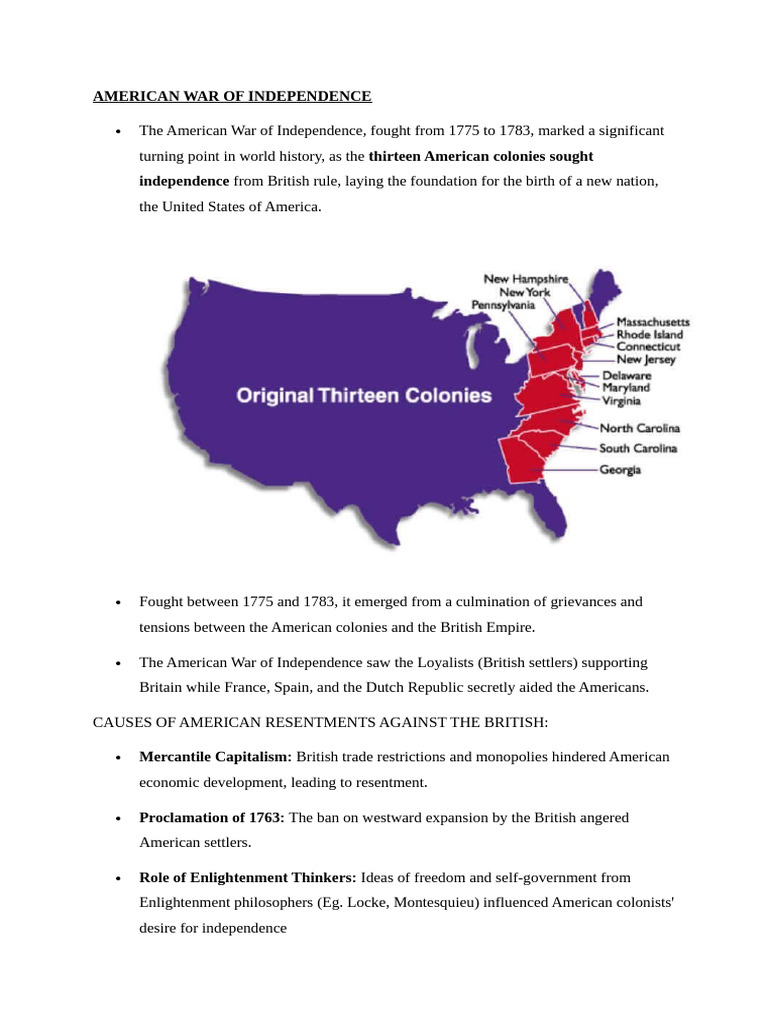 American War of Independence | PDF | American Revolutionary War ...