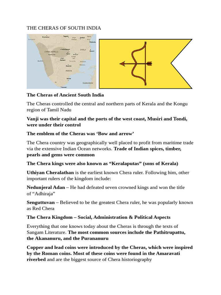 History and Influence of the Cheras | PDF