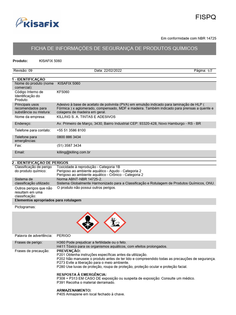 KF5060 - Kisafix 5060 - V09 - 20220222174729 | PDF | Desperdício | Química