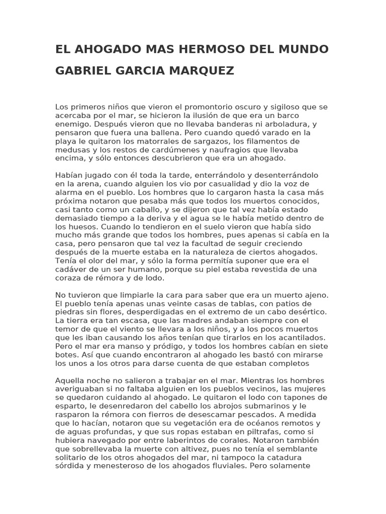 El Ahogado Mas Hermoso Del Mundo | PDF | Ciencias de la Tierra