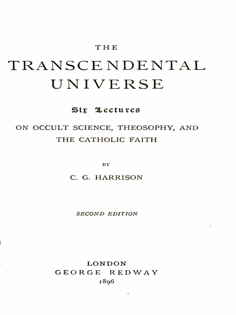 (Essentia Hermetica) C. G. Harrison - The Transcendental Universe ...