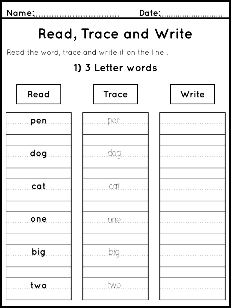 6 - Dyslexia Worksheets - Read, Trace and Write For Dyslexic Kids. | PDF