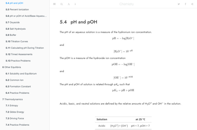 PH and pOH | PDF