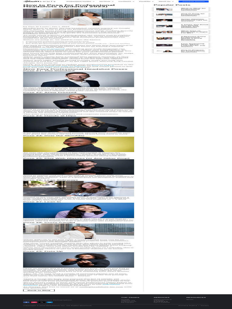 How To Pose For Professional Headshots (Updated 2023) | PDF