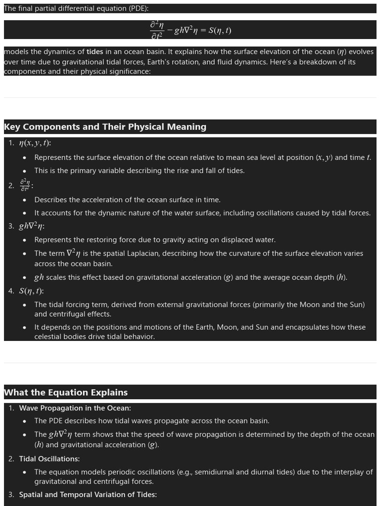 Tidal Modeling Derivation 2 | PDF | Tide | Oceans