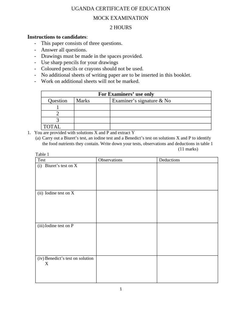 s4 Aceiteka Joint 2016 Biology p2 | PDF | Chemical Compounds