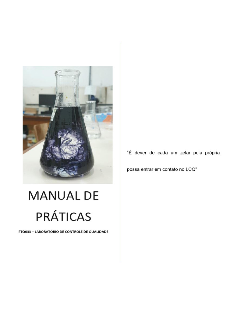 Manual Práticas LCQ - Laboratório de Controle de Qualidade - OCS - 26. ...