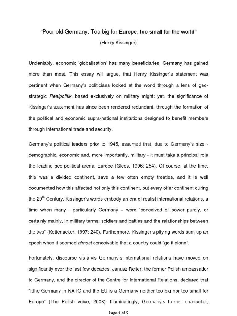 Poor Old Germany | PDF | Germany | World Politics