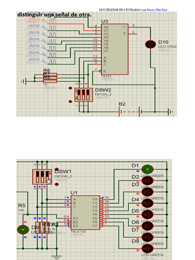 Práctica MULTIPLEXOR, DEmux DE 8 ENTRADAS | PDF
