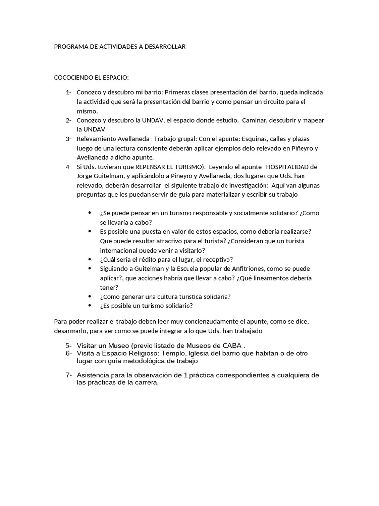 Actividades Programación de Circuitos 1° C 2025 | PDF