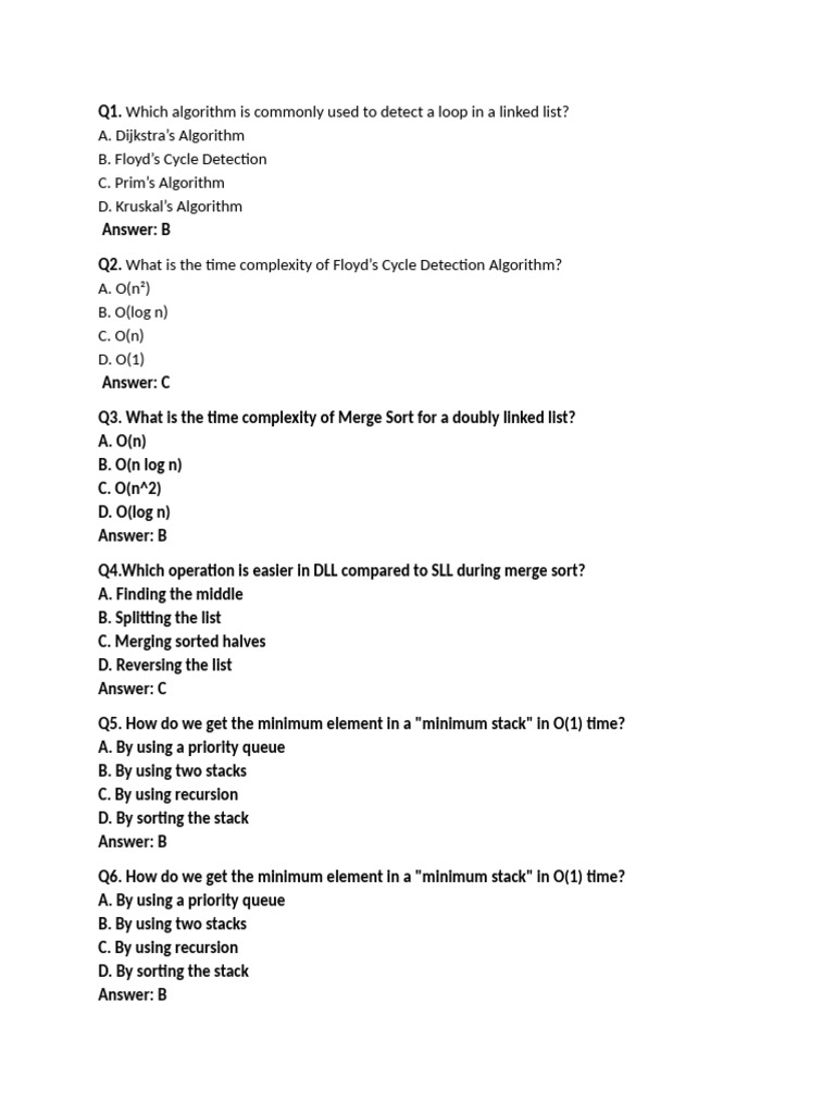 Mcqs For Fat | PDF | Theoretical Computer Science | Algorithms And Data Structures