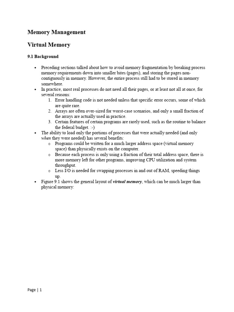 8.1 Memory Management - Virtual Memory | PDF | Computer Data Storage | Process (Computing)
