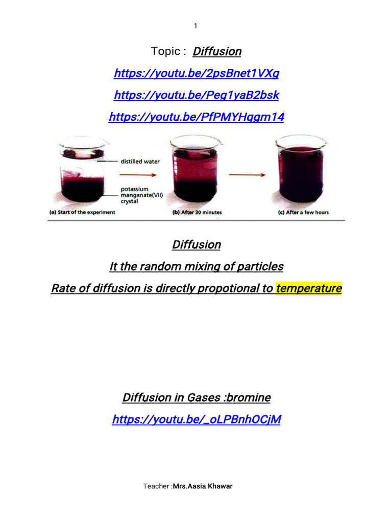 c1 Factor Affecting Rate of Diffusion | PDF