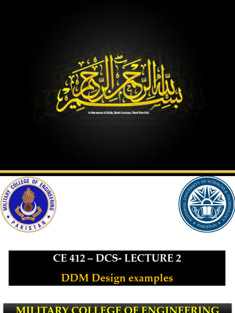 CE 412 Lec 2 DDM Design examples - Copy | PDF