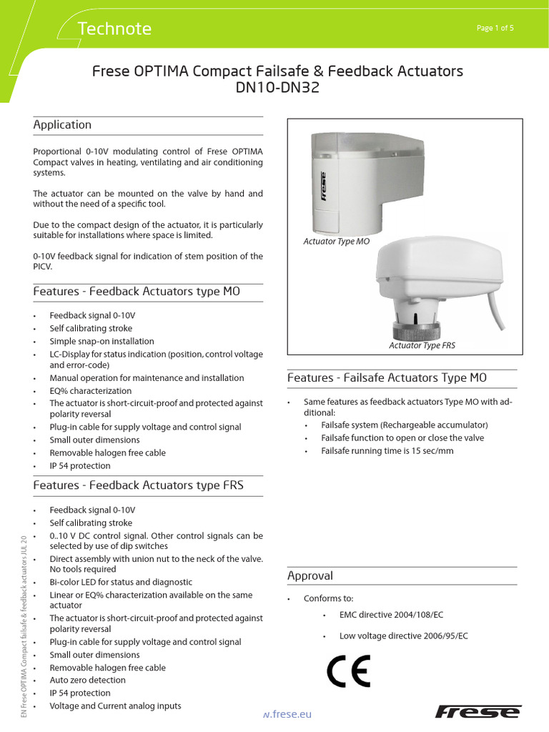 3 EN OPTIMA Compact Failsafe & Feedback Actuators | PDF | Alternating ...