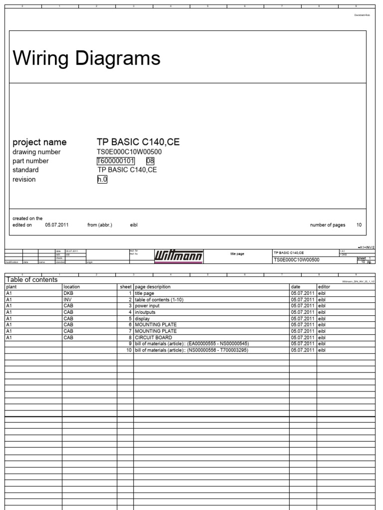 Wiring Diagrams and BOM for TP BASIC C140 | PDF