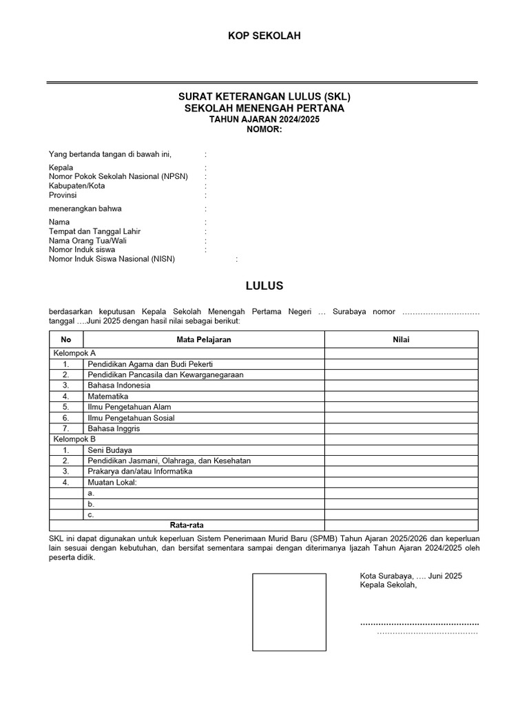 contoh-format-skl-smp | PDF