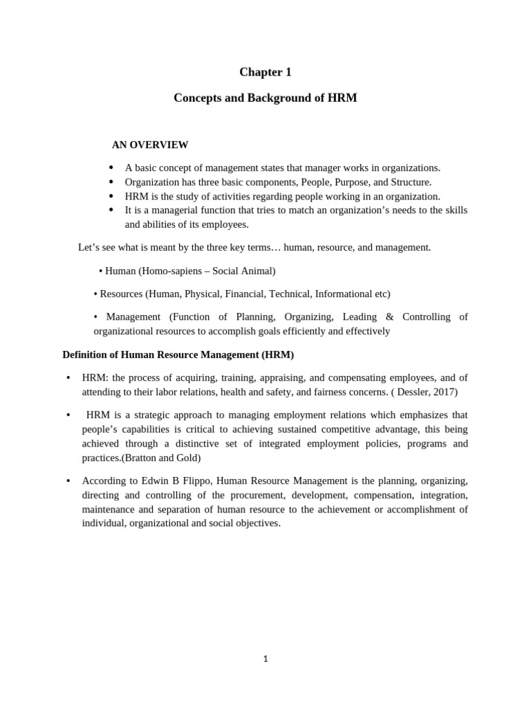 HRM Chapter 1-11stud. Soft | PDF | Human Resource Management | Employment