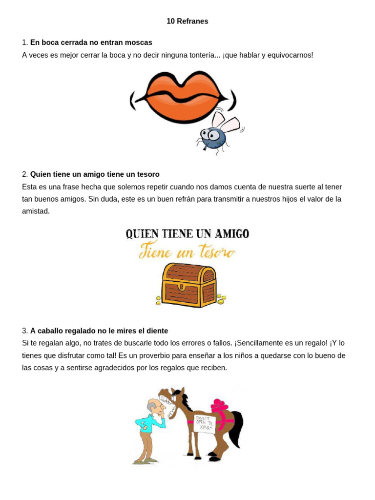 10 Refranes y su Significado | PDF