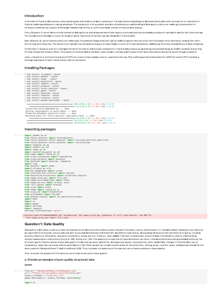 Python code for Data Quality, How would you recognize this poor quality, Fit a Nelson-Siegel ...