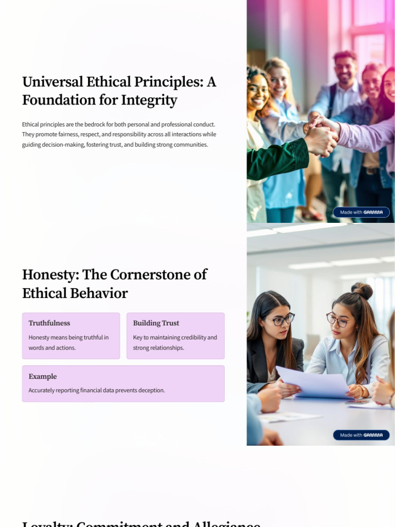 Universal Ethical Principles Explained | PDF | Credibility | Social ...