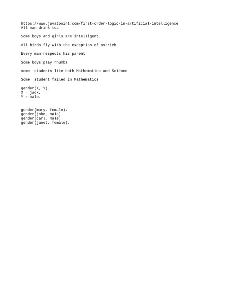 Predicate Logic Examples | PDF