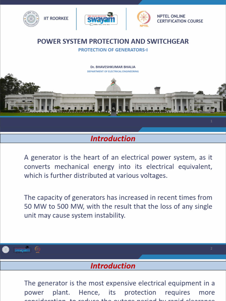 Lecture-28-30_Generator_Protection | PDF | Electric Generator | Electromagnetism