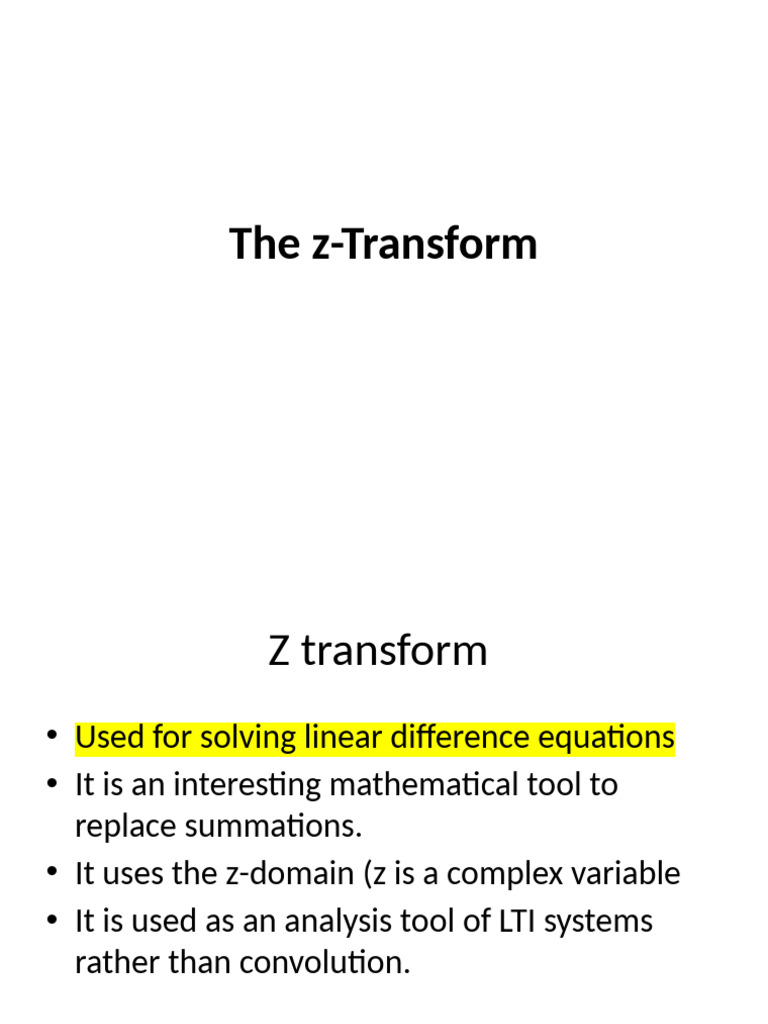 Z Transform Part 1 | PDF