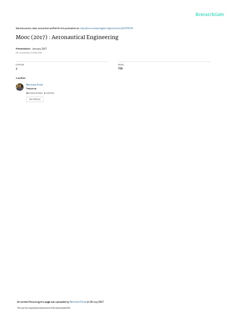 Moo c Aeronautical Engineering Tu Delft | PDF | Flight | Lift (Force)