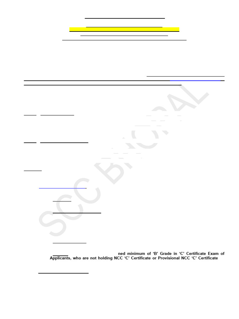 SSB Interview Call for NCC Entry 2025 | PDF | Identity Document | Indemnity