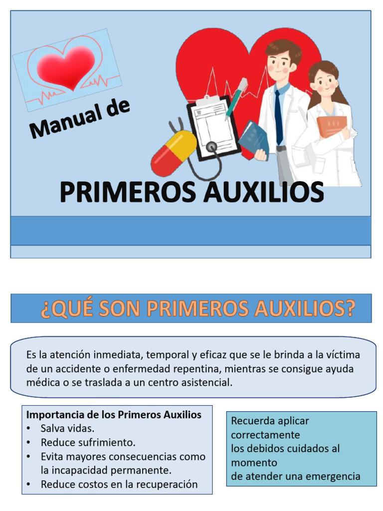 Manual de Primeros Auxilios 2025 | PDF | Reanimación cardiopulmonar | Herida
