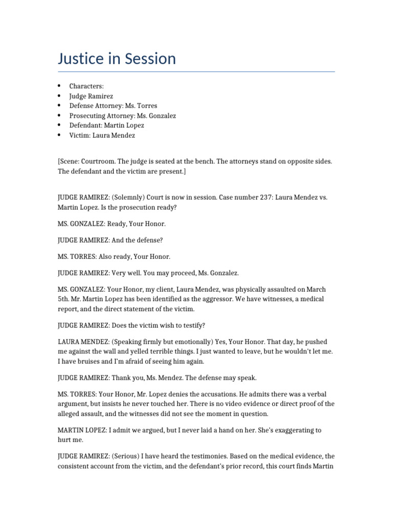 Justice in Session Script | PDF