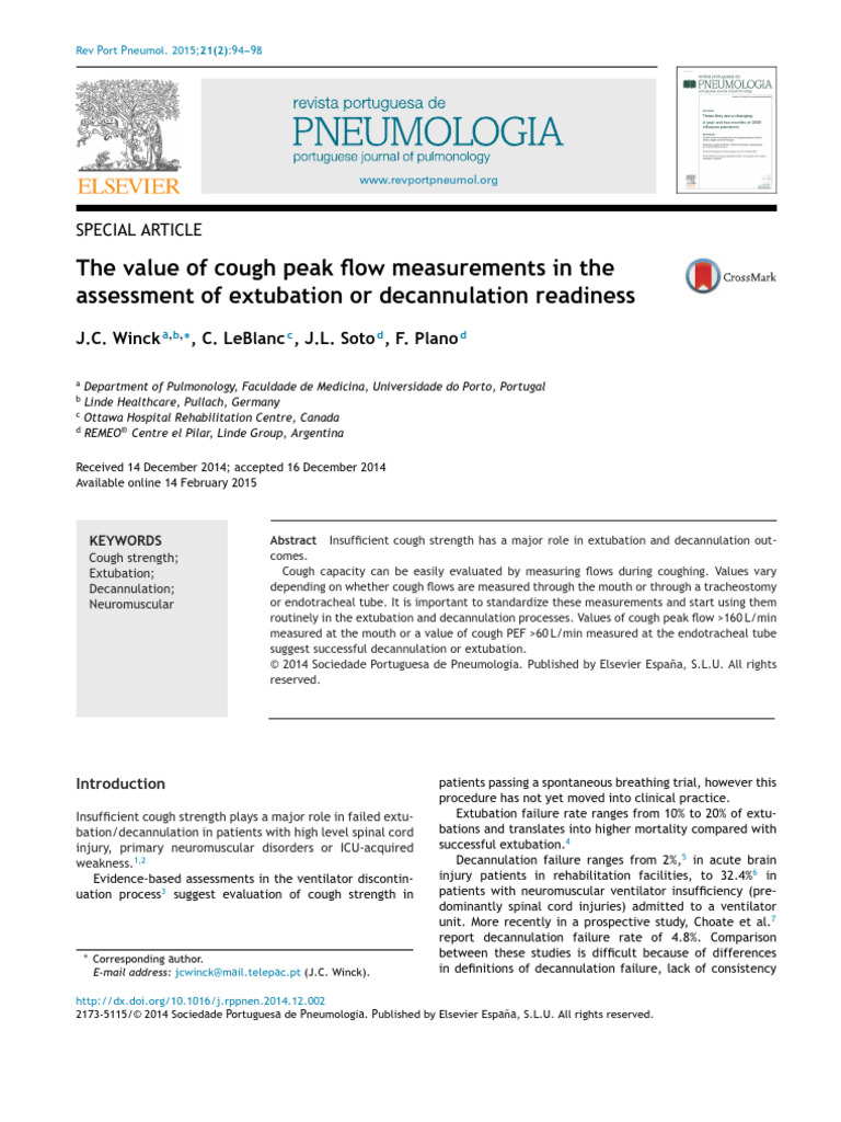 The Value of Cough Peak Flow Measurements in The Assessment of ...