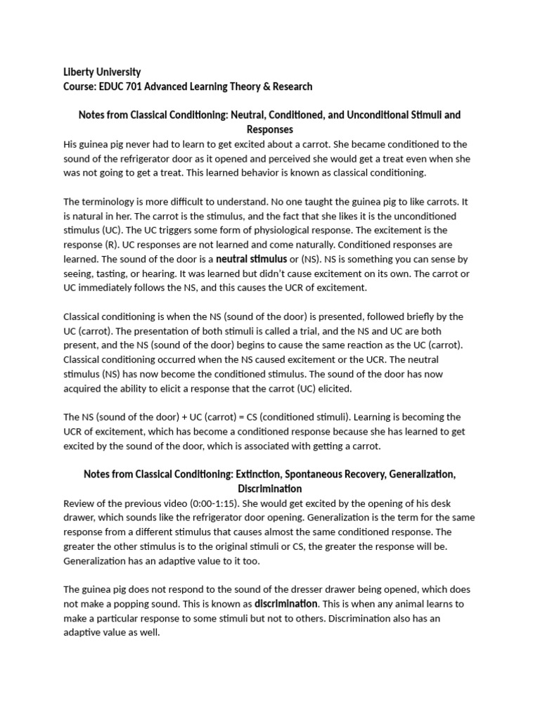 Behaviorism - Classical Conditioning | PDF | Classical Conditioning | Neuroscience