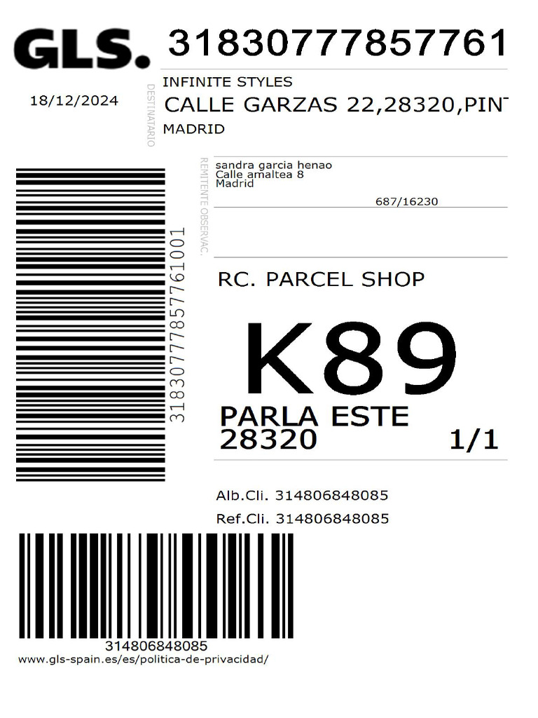 Returnlabel 314806848085 | PDF