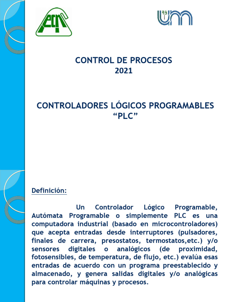 Controladores Lógicos Programables (PLC) | PDF | Controlador lógico ...