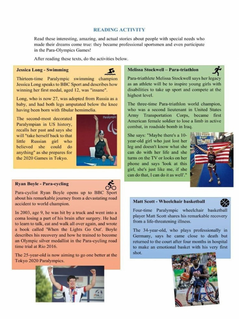 Special Needs.... Reading Activity | PDF