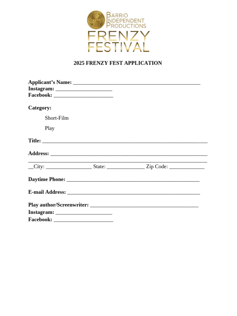 2025 Frenzy Fest Application 1 | PDF | Arbitration | Legal Remedy