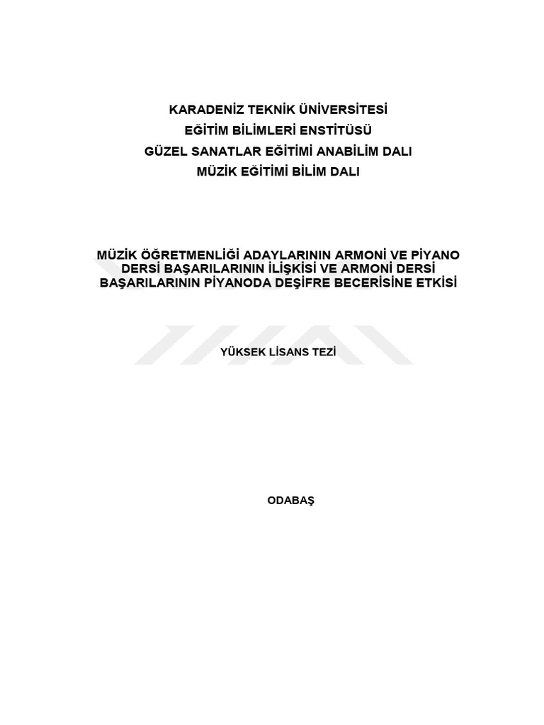 Armoni ve piyano dersi başarılarının deşifre - ezgi odabaş | PDF