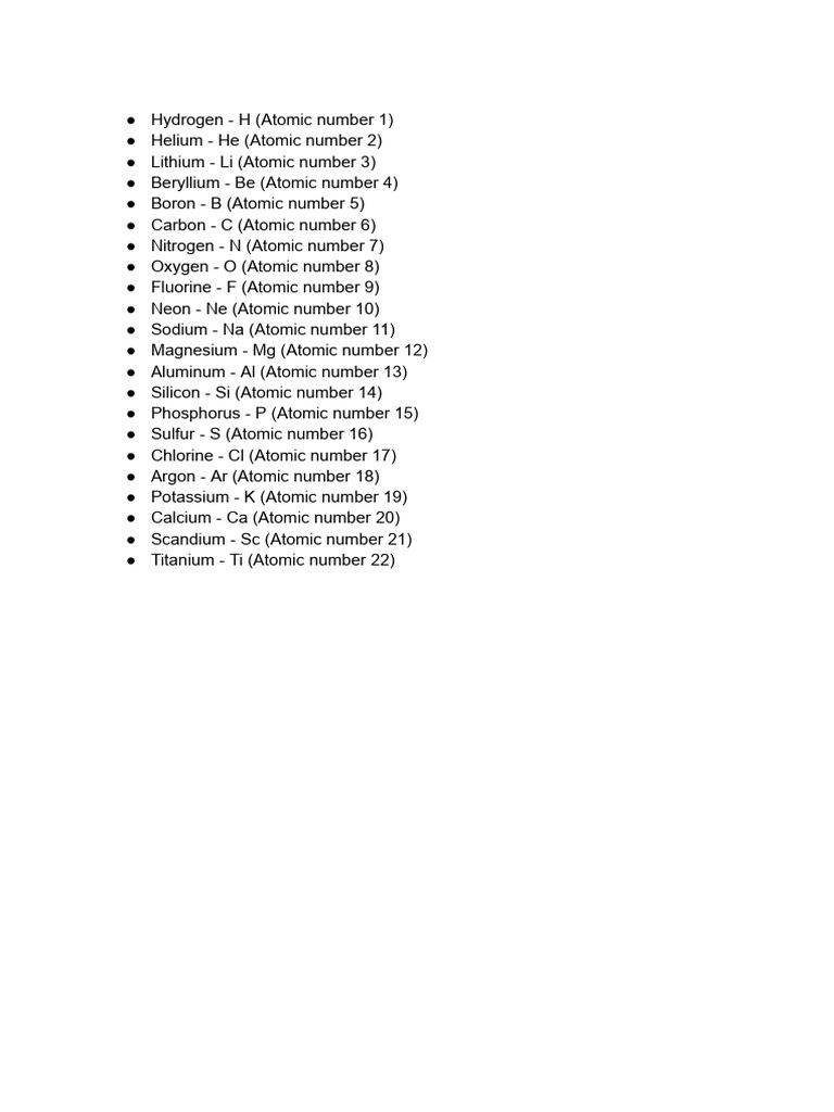 First 22 Periodic Table | PDF