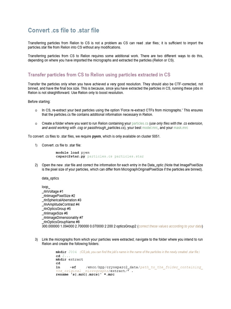 Import Particles From CS To Relion | PDF | Computing