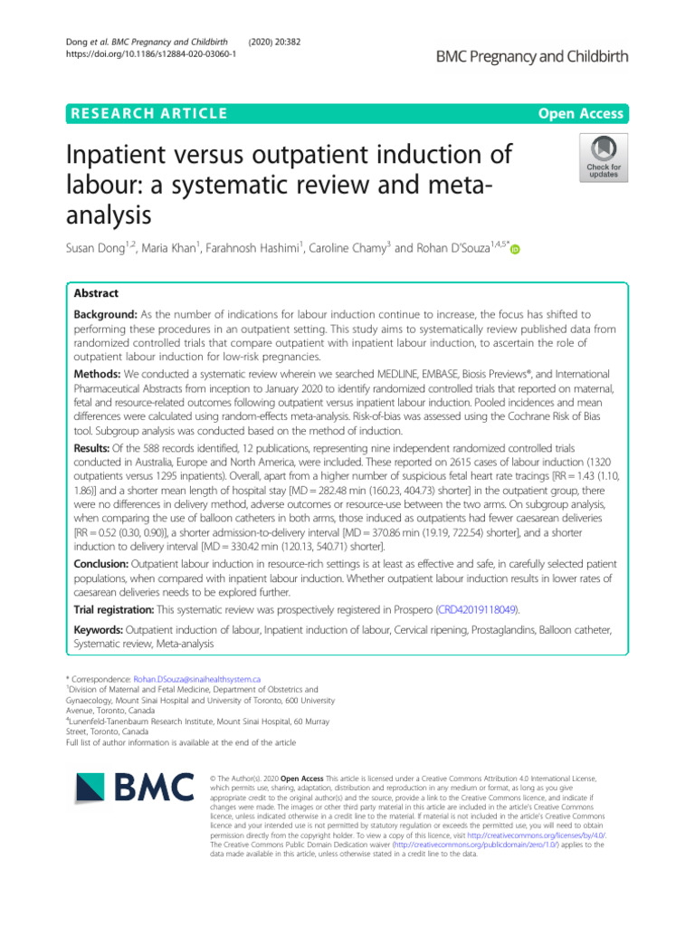 Inpatient versus outpatient induction of labour_ a -- Dong, Susan; Khan ...
