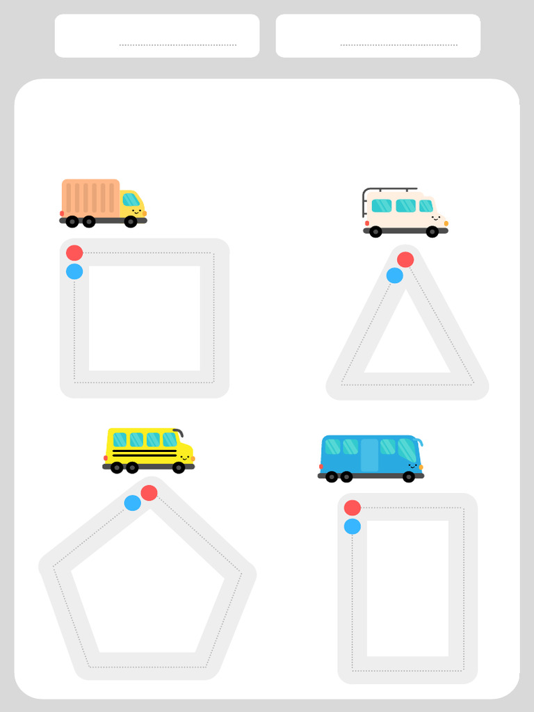 Grey and White Simple Trace The Shape Worksheet | PDF