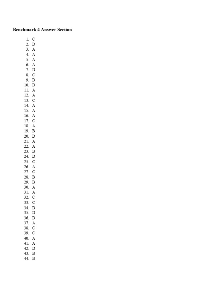 Benchmark 4 Answer Key | PDF